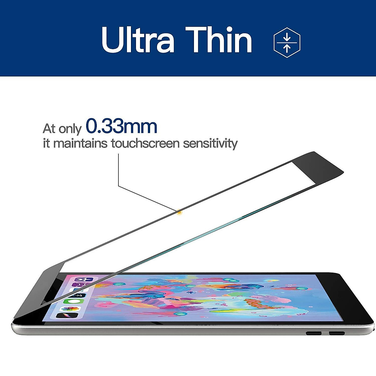 Onn. 8 inch Tablet (Model: 100011885) Screen Protector, Tempered Glass Film [ Anti-Fingerprints ] [ Touch Sensitive ] [ Case Friendly ] 9H Hardness Protective Film Screen Protector for onn. 8" Tablet