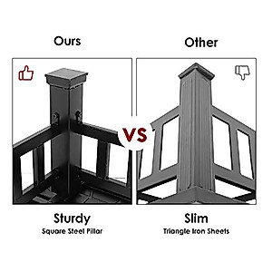 HEMBOR 32" Outdoor Fire Pit Table with Grill, Wood Burning Fireplace Bowl, Multi-Function Square Stove, w/Spark Screen, Poker, Rainproof Cover for Picnic, Camp, Bonfire, BBQ, Patio, Backyard, Party