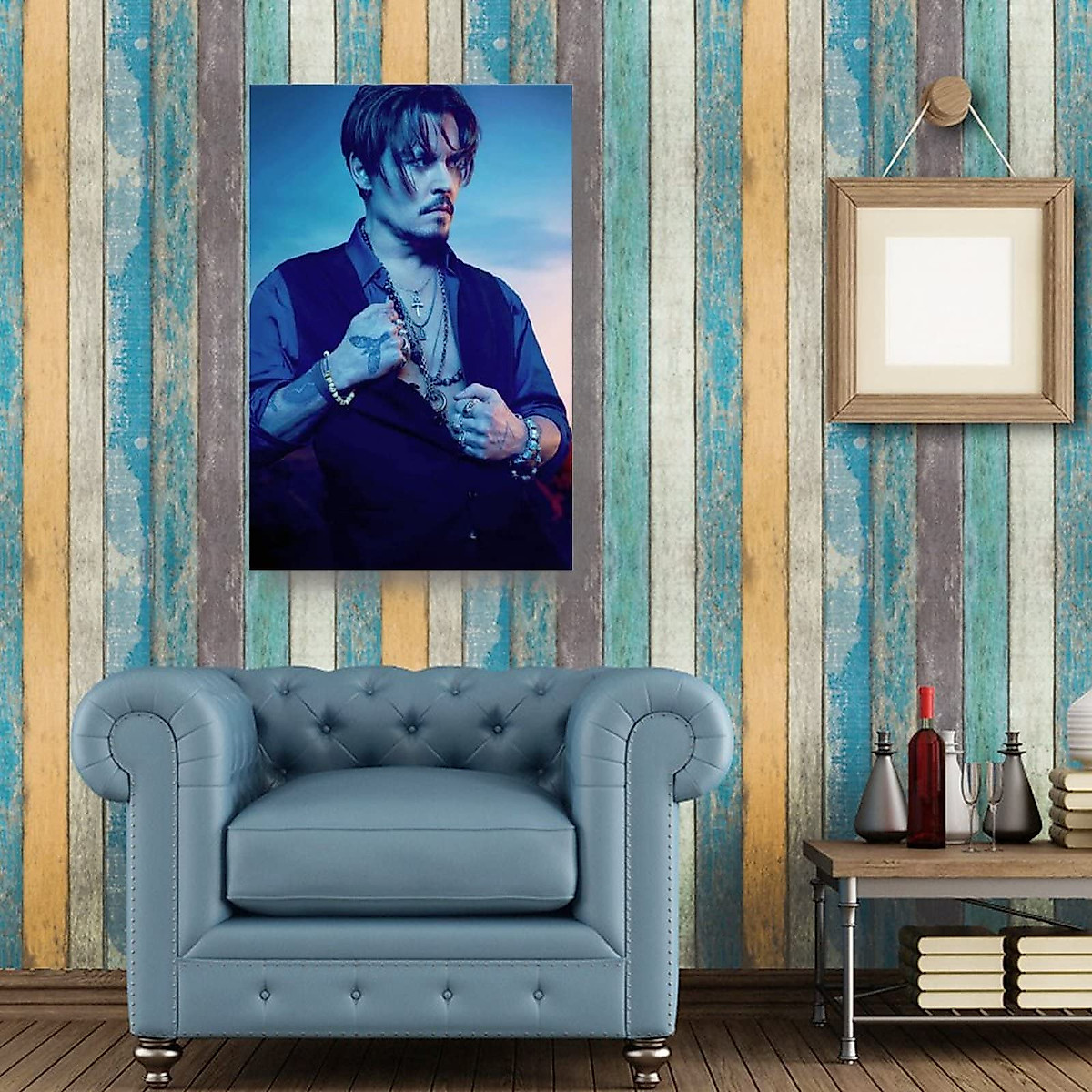 SHUOJIN Performer Johnny Depp Poster Wall Art Picture Painting Poster Canvas Print Posters Artworks Bedroom Living Room Decor 16x24inch(40x60cm)