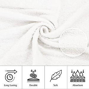 24 Pcs (2 Dozen) White 16x27 Inch Cotton Blend Economy Hand Towels Salon/ Gym/ Hotel Super use Absorbent Best for Kitchen,Janitorial,Home use Towels
