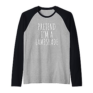 Lazy Halloween Costume Pretend I'm A Lampshade Simple Easy Raglan Baseball Tee