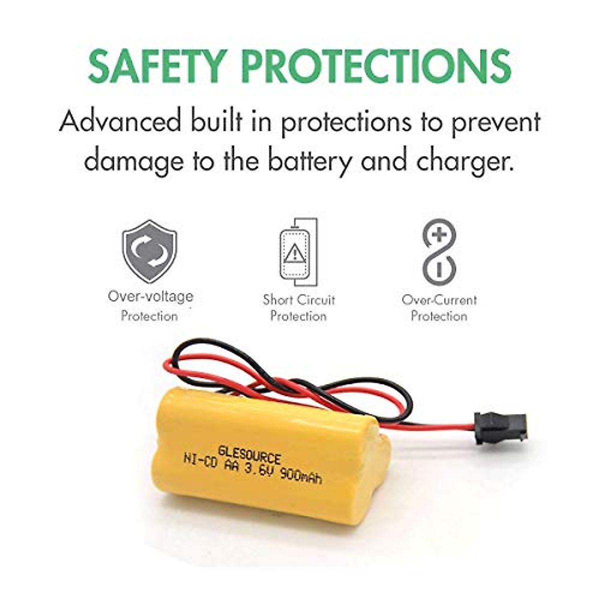 GLESOURCE 3.6V 900mAh Emergency/ Exit Light Battery Compatible for Lithonia ELB B001 ELBB001 ELB-B001 Lithonia EU2 LED Interstate ANIC1566 Unitech 0253799(2 Pack)