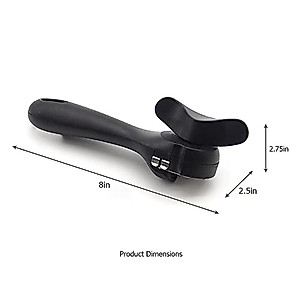 Can Opener - Safe Cut Stainless Steel Can Opener with Ring Pull, Perfect Can Operner For Home Chefs and Restauraunts, 8 x 2.5 x 2.75 inches, Black