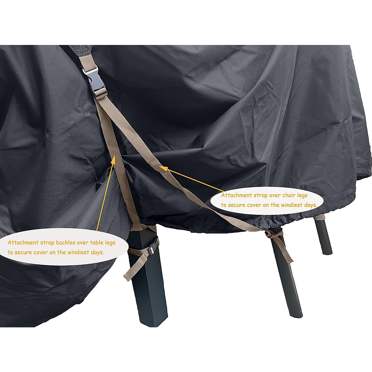 Garden Balsam Heavy Duty Waterproof Patio Furniture Covers,Fading Resistant Outdoor Table and Chair Covers Rectangular 74"Wx 47"D x 28"H Dark Grey