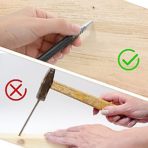 2 Pieces Spring Nail Set, Nail Set Tool and Hinge Pin Tool Dual Head Nail Setter Hammerless 1/8 1/16 and 1/32 Inch Spring Pin Punch Nail 3500 Psi Striking Force Door Pin Siding Removal Tool
