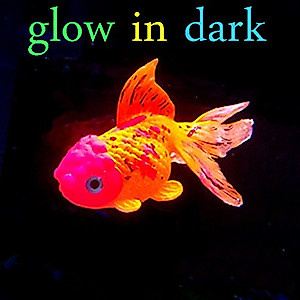HOT Item! Decor Goldfish Aquarium Decoration Artificial Glowing Effect Fish Tank Glow in The Dark Ornament (M, D)