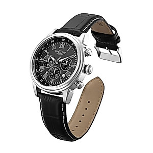 I By Invicta Men's 90242-001 Chronograph Black Dial Black Leather Dress Watch