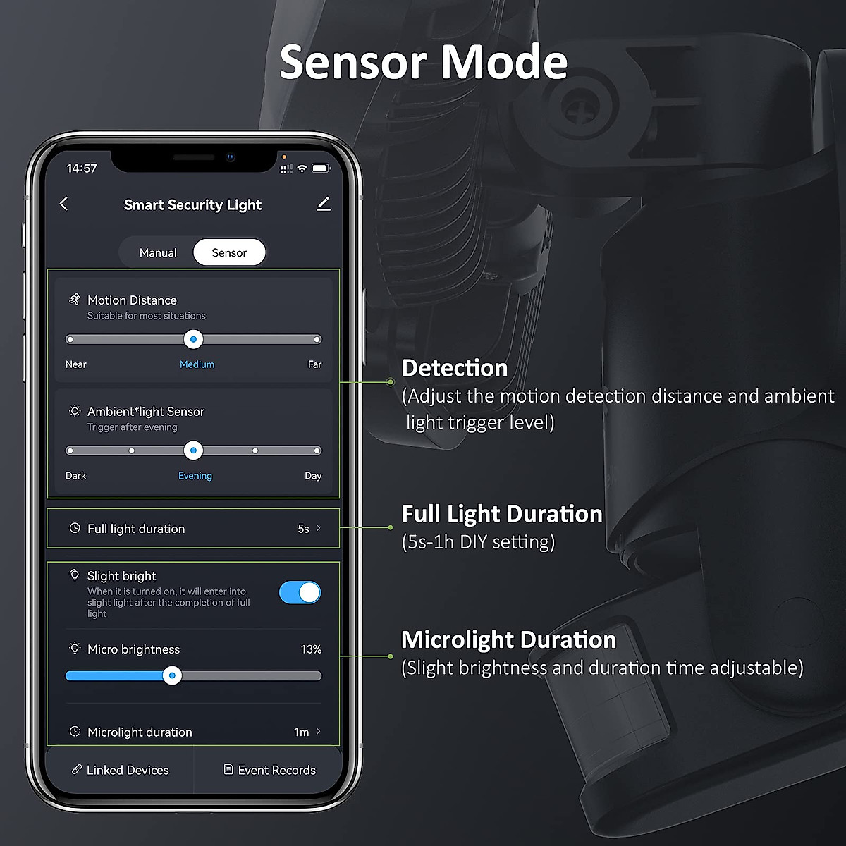 NOVOSTELLA 45W Smart Security Light Outdoor, Tunable White Motion Sensor 4200LM 2700K-6500K WiFi LED Flood Lights Exterior Waterproof Alexa Floodlight Outside Spotlight for Backyard Yard 3 Head Black