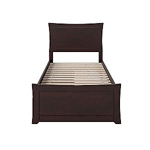 AFI Metro Twin Extra Long Platform Bed with Matching Footboard and Turbo Charger with Urban Bed Drawers in Espresso