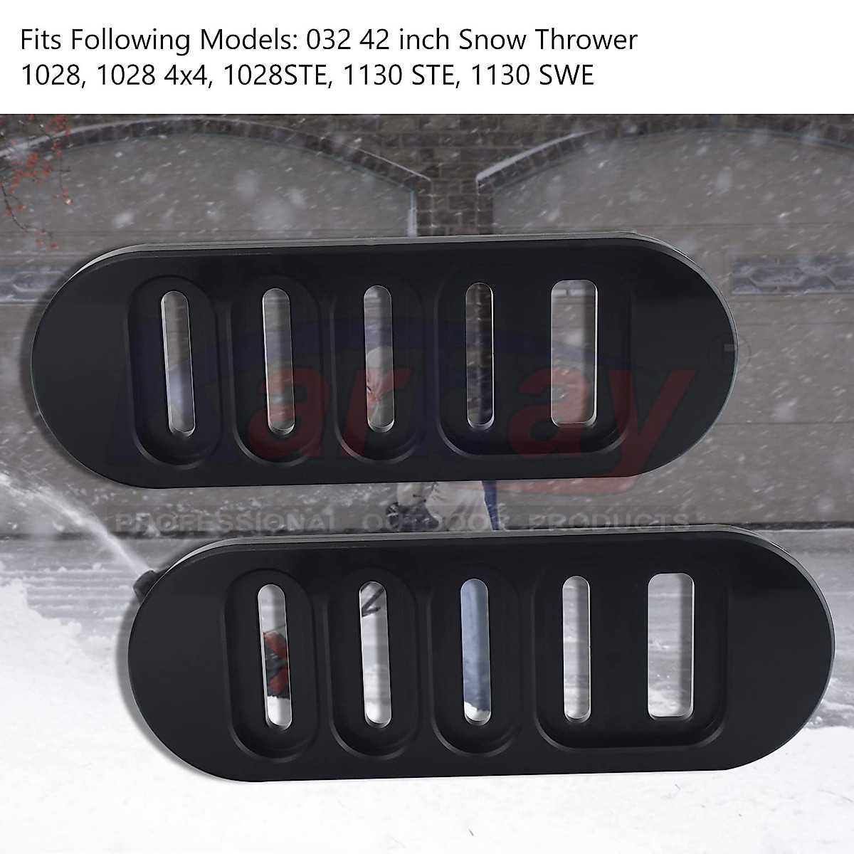 Karbay 2 Pack 784-5038B Snowblower Skid Plates / A144BD Composite Skid Shoes Replaces 784-5038B-0637 Compatible with MTD Snowblower 449, 450, 550, 552, 586 & 588 Models 784-5038A.