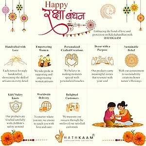 HATHKAAMSet of 2 Rakhi for Brother Traditional Handmade Designer Rakhi Bracelet Made with Colorful Bead & Universal Fit Strong Thread Band Sister Rakhee Gift for Indian Festival Rakhsha Bandhan