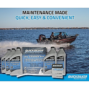 Quicksilver 10W-30 Oil Change Kit for 4-Stroke 75hp, 90hp and 115hp Mercury 2.1L outboards