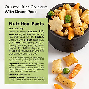 NUTS U.S. - Oriental Rice Crackers With Green Peas in Resealable Bag!!! (2 LBS)