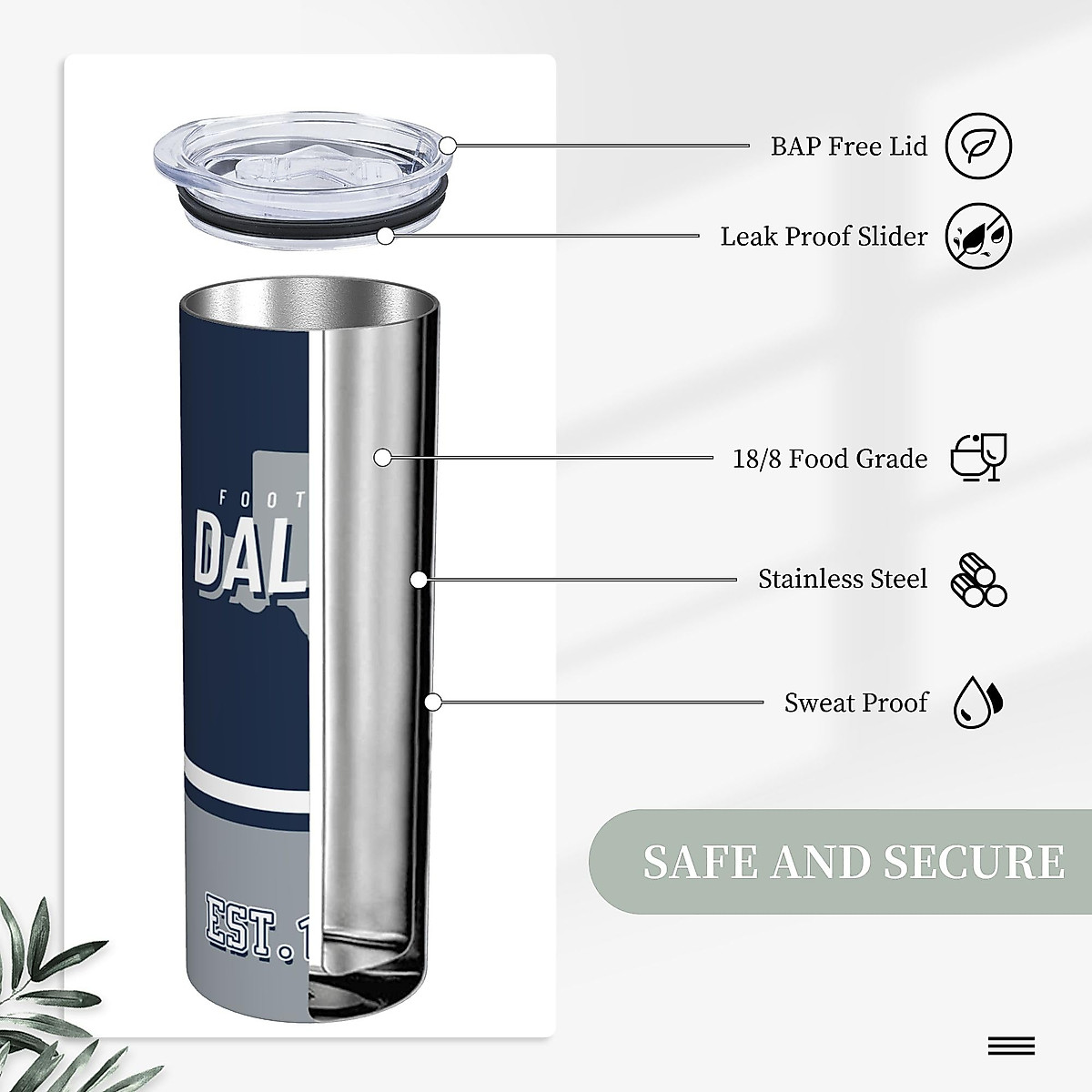 LANJAO Tumbler 20oz Straight Skinny Car Cups With Insulated Cup Sleeve Portable Handle, Sports Travel Coffee Mug, Stainless Steel, Insulated,Classic Collection Gifts for Men Women Fans