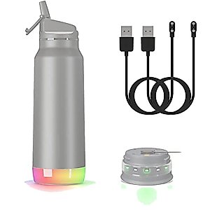 YwonShne Charger Compatible with HidrateSpark PRO/HidrateSpark PRO Steel/HidrateSpark PRO Tumbler Charger Chargering Cable Cord Magnetic USB Cradle Accessories(Black+Black)