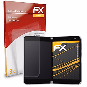 atFoliX Screen Protector compatible with Microsoft Surface Duo Screen Protection Film, anti-reflective and shock-absorbing FX Protector Film (Set of 3)