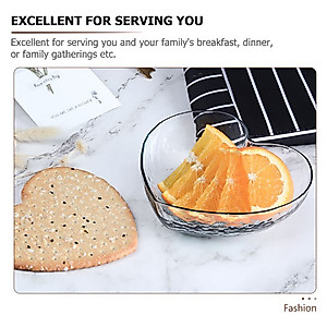 Cabilock Heart Shaped Bowl Glass Salad Bowl Fruit Candy Snack Bowl Food Serving Bowl Transparent Food Storage Container