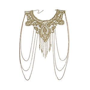 Gold Fine Chain Flower Lace Bikini Body Chain Necklace Jewelry for Women
