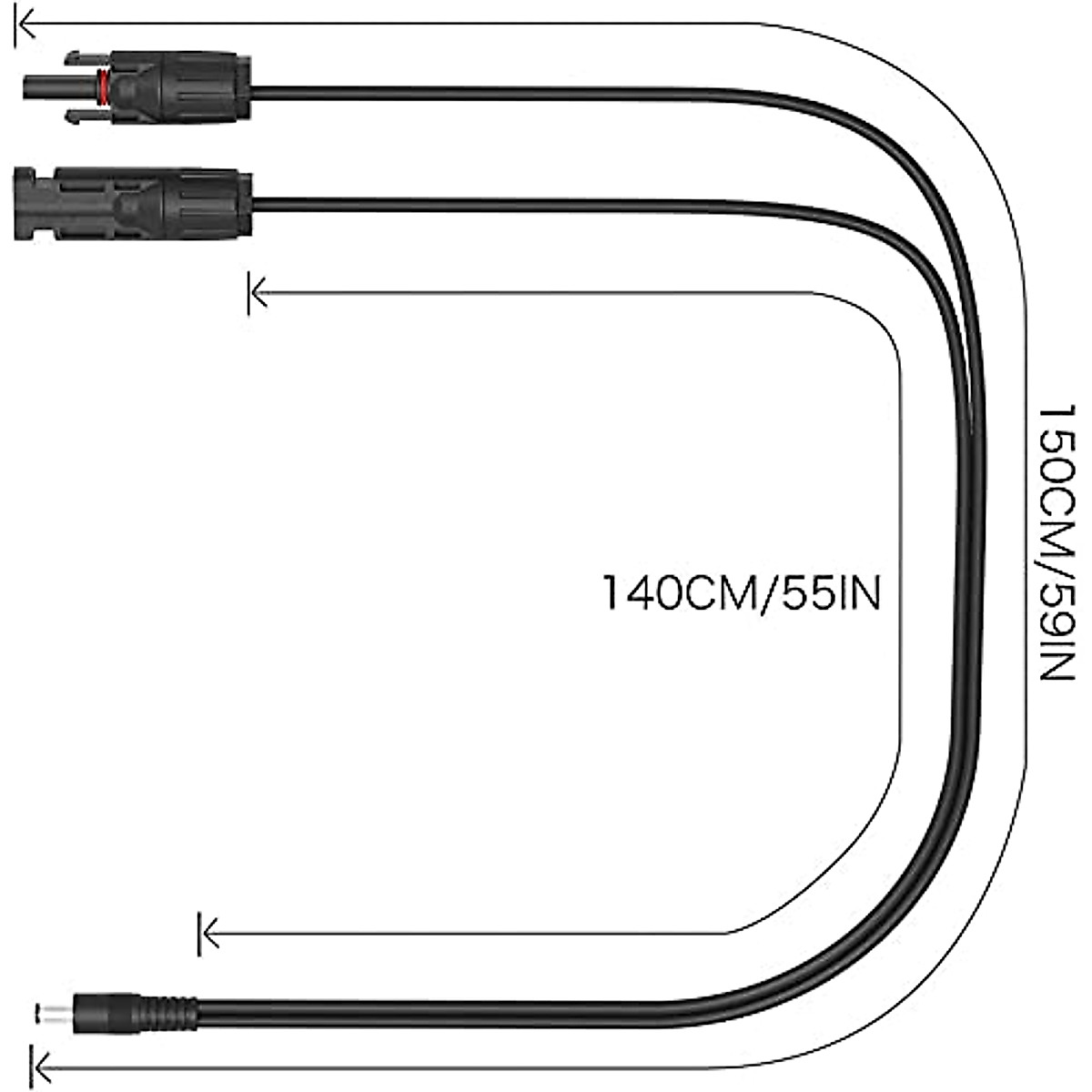 ALLPOWERS Solar Extension Cable with MC-4 Female and Male Connector to DC 5.5mm x 2.1mm (5.5X 2.5mm Connector Included) Power Pole Port, 1.5M 16AWG Connector for Solar Panel to Portable Generator