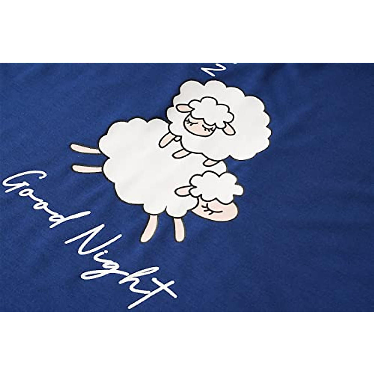 YIJIU Women's V-Neck Sleepwear Cute Short Sleeves Top with Capri Pants Pajama Set 2 Piece Pjs Sets,Blue Sheep,XL