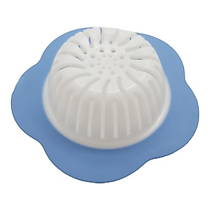 Handy Housewares 4.25" Flower Shaped Kitchen Sink Strainer Basket - Fits Most Standard Sinks (Pastel Blue, 3 Pack)