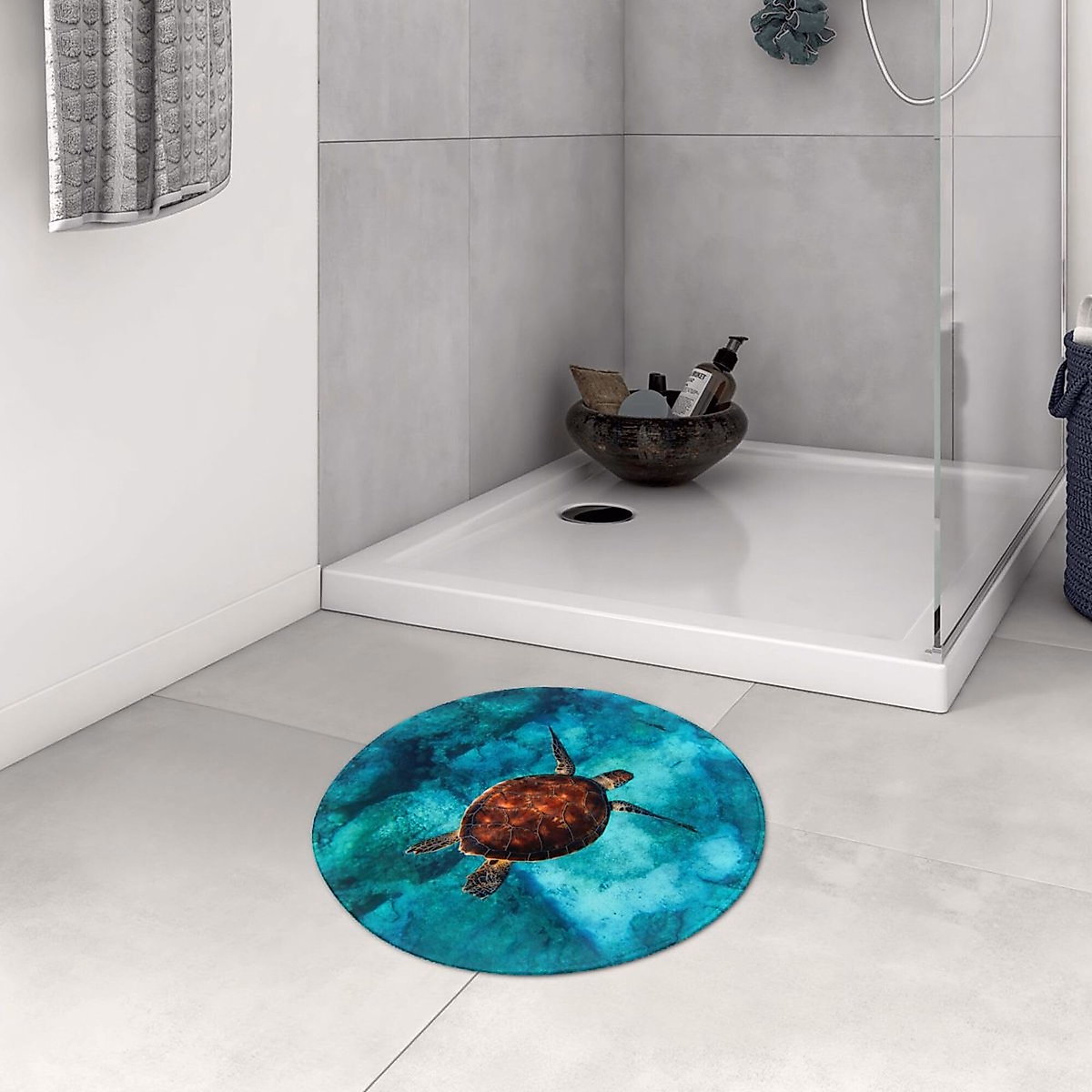 buxvhre Custom Round Floor Mat Personalized Bath Mat Add Your Photo Text Non-Slip Bath Rug Door Mat for Home Kitchen Bedroom Office Garden