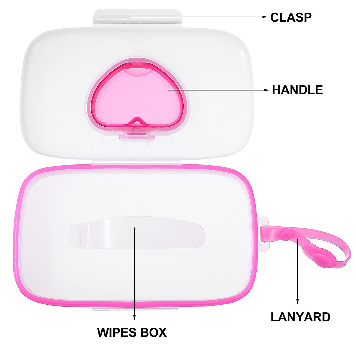 2Pcs On The Go Baby Wipes Dispenser Case Tissue Box Baby Wipe Holder Wipe Container for Outdoor Travel Car Pink