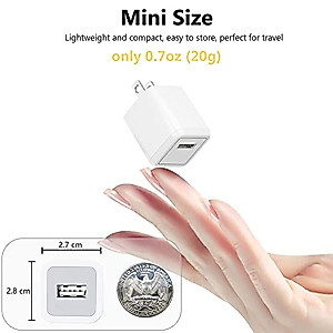USB Wall Charger Cube,Small iPhone Charger Block,5W USB Power Adapter Wall Charger Brick Travel Plug Compatible with iPhone 11/Pro Max/XS Max/Xs/XR/8/7/6/Plus/5/SE/iPad/Samsung/Android/LG/Kindle/Micro