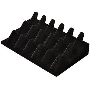 Bocar Black Velvet Finger Ring Display Showcase Organizer Holder Jewelry Storage Counter (18JZZ)