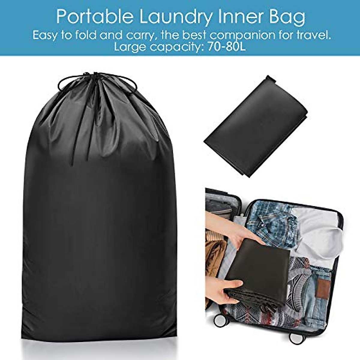 SNIGJAT 70L Clothes Laundry Hamper for Bedroom with Removable Liner, Lightweight Dirty Clothes College Hamper Collapsible for Small Space, Sturdy Laundry Basket with Handles for Bathroom Closet