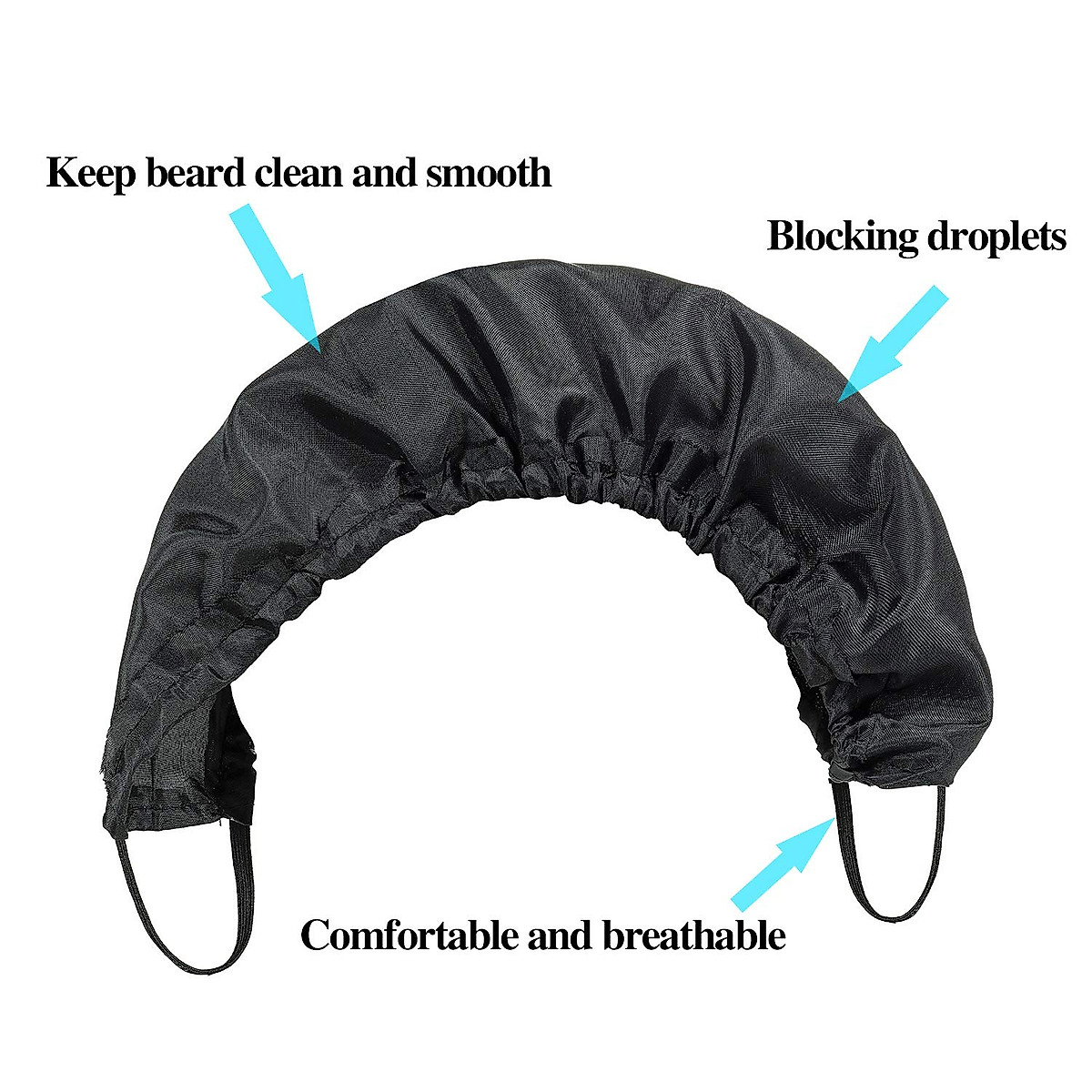 9 Pieces Beard Bandana Beard Covers Facial Beard Apron Caps Facial Beard Guard Bedtime Bib (Black)