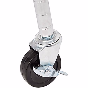 Amazon Basics 3-Tier Metal Basket Rolling Cart with Wood Top