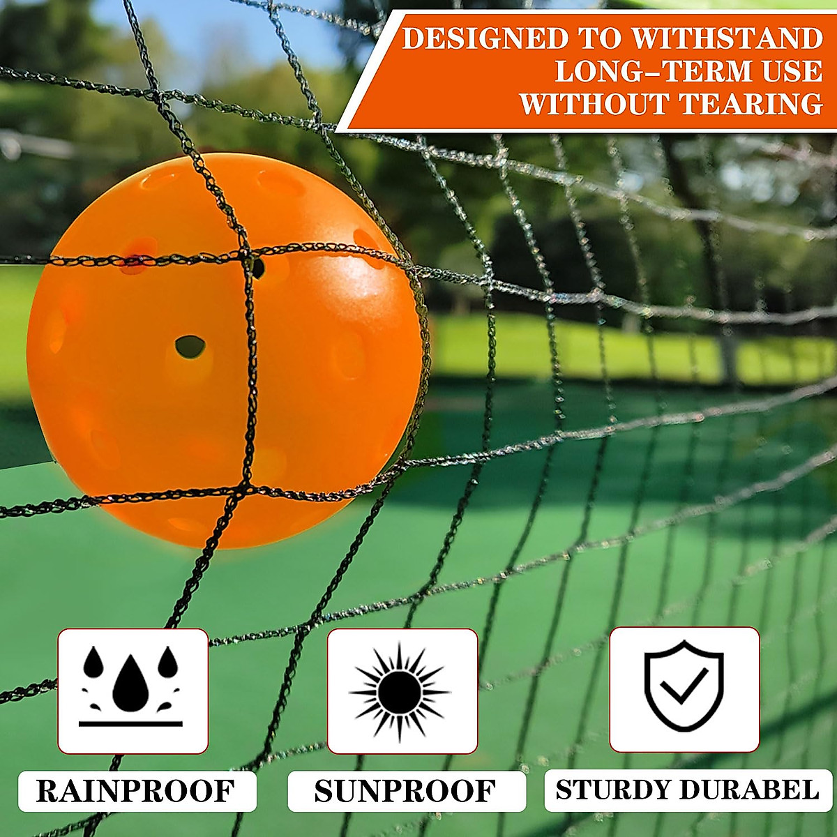 Zdgao Portable Pickleball Net Set with Paddles Set of 4, 22FT Official Size Pickleball Net, 4 Outdoor Pickleballs and Carry Bag, Weather Resistance Strong Steel Frame