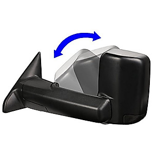 DNA Motoring TWM-013-T888-BK-SM-L Powered Tow Mirror+Heat+LED Smoked Left/Driver [For 09-16 Dodge RAM]