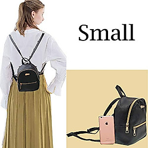 Donalworld Women Floral School Bag Travel Cute PU Leather Mini, Blak, Size Small