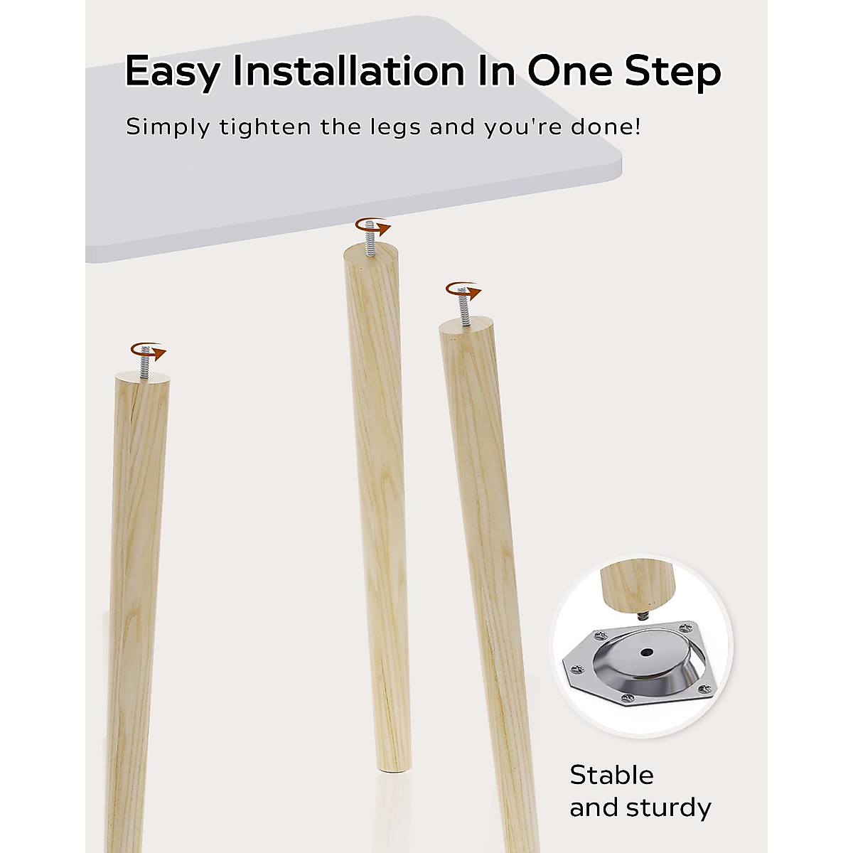 MIRROTOWEL Side Table, Small Table, Modern Home Decor Bedside Table for Living Room Bedroom Balcony Office,Easy to Assemble（White）