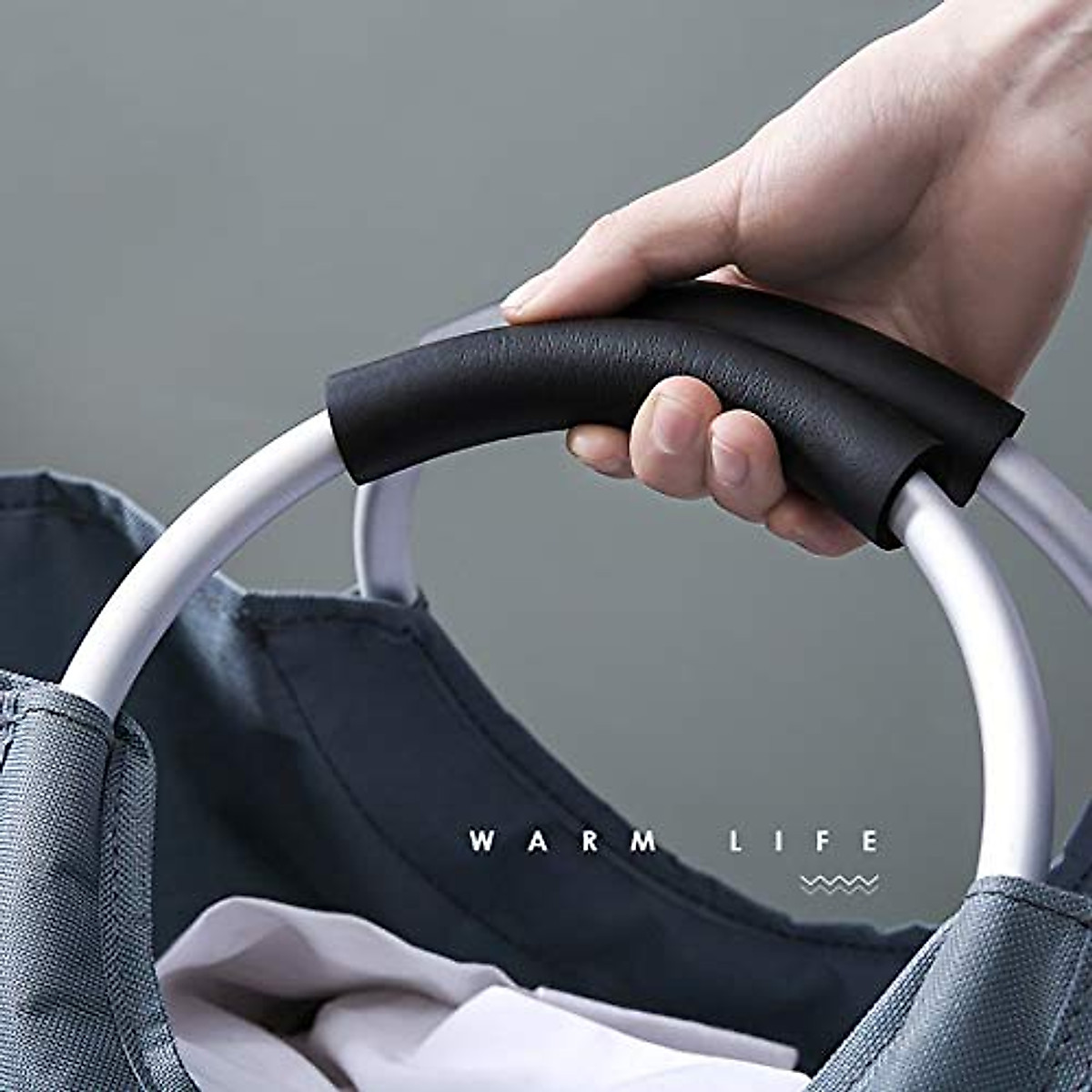 Collapsible Laundry Basket, 82L Large Laundry Hamper with Handles Foldable Washing Bin, Folding Waterproof Oxford Fabric Laundry Bag Storage Clothes Organization for Bathroom Travel Shopping College