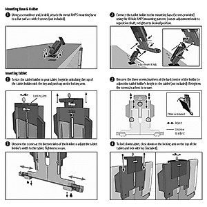 ARKON Mounts Locking Adjustable Tablet Mount with Key Lock for E-Log for Galaxy Tab LG G Pad iPad