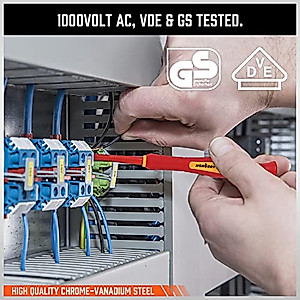 HORUSDY 1000V 6-Piece Mini Insulated Screwdriver Set, Magnetic Tip Mini Electrician Screwdriver Set Slotted(1.8mm,2.0mm2.5mm,3.0mm), Phillips: (PH00, PH0)