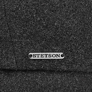 Stetson Kent Wool Earflaps Flat Cap Women/Men anthracite 7 1/4-7 3/8