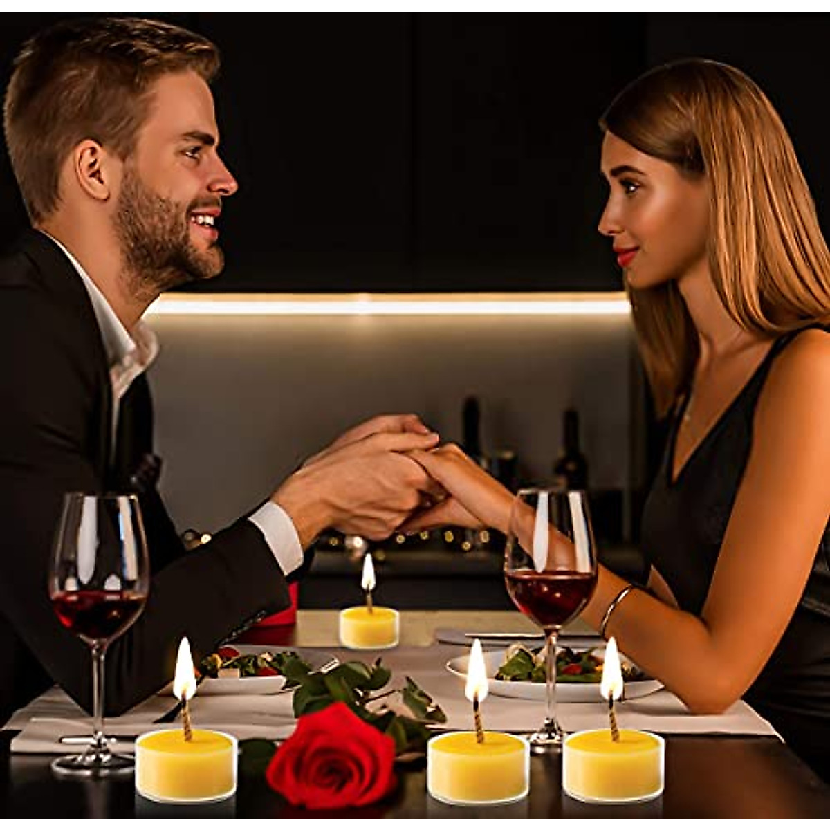 Beeswax Tea Light Candles - 100% Pure Natural Refined with Chemical Free Cotton Beeswax WickBONUS Get a free DRIPLESS beeswax lighter Wick MADE IN USA