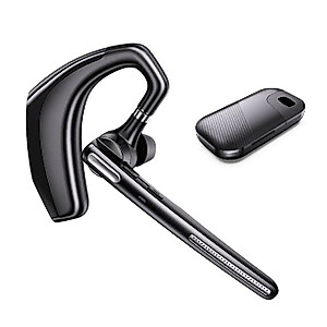 Gixxted Bluetooth Headset, V5.1 Wireless Headset with Noise Canceling Microphone, 110 Hours Work time Bluetooth Earpiece with 500mAh Battery, Compatible with Cell Phones and PC
