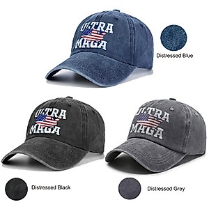 High End Ultra MAGA Hat American Flag Baseball Cap 2024 Trump Trucker Hat for Women Men Distressed Black X-Small-3X-Large