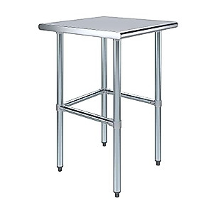 24" x 24" Open Base Stainless Steel Work Table | Residential & Commercial | Food Prep | Heavy Duty Utility Work Station | NSF