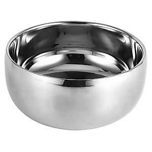 Stainless Steel Shaving Bowl, Men Wet Shaving Soap Mug Bowl Silver Metal Face Cleaning Health Care Shave Tool With Lid, Durable Shaving Soap Cream Mug Cup for Brush Men Close Shave
