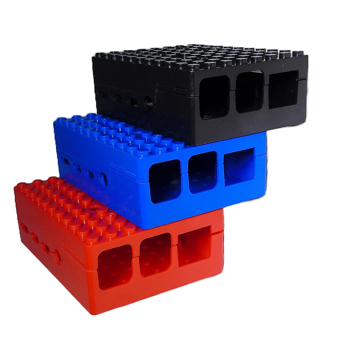 Raspberry Pi 4 Case - Pi-Blox Enclosure (Black)