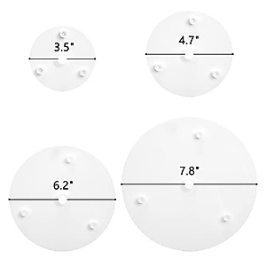 ZEAYEA 24 Pieces Cake Dowel Rods with 8 Pieces Cake Separator Plates for 4, 6, 8, 10 Inch Tiered Cakes, Plastic Cake Sticks Support Rods with Cake Board for 4 Tiered Cake Construction and Stacking