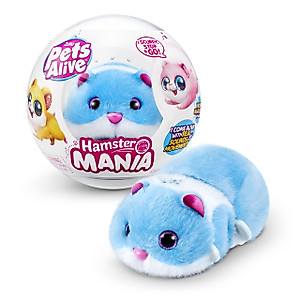 Pets Alive Hamstermania (Blue) by ZURU Hamster, Electronic Pet, 20+ Sounds Interactive, Hamster Ball Toy for Girls and Children
