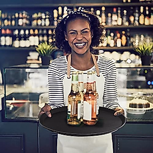 TOPZEA 3 Pack Large Restaurant Serving Tray, 16 Inch Plastic Round Serving Tray, Server Tray Non-Skid Tray Bar Tray Drink Tray Cafeteria Tray Food Serving Tray for Coffee Table, Hotel, Party