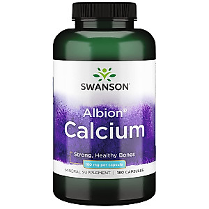 Swanson Albion Chelated Calcium Glycinate 180 Milligrams 180 Capsules